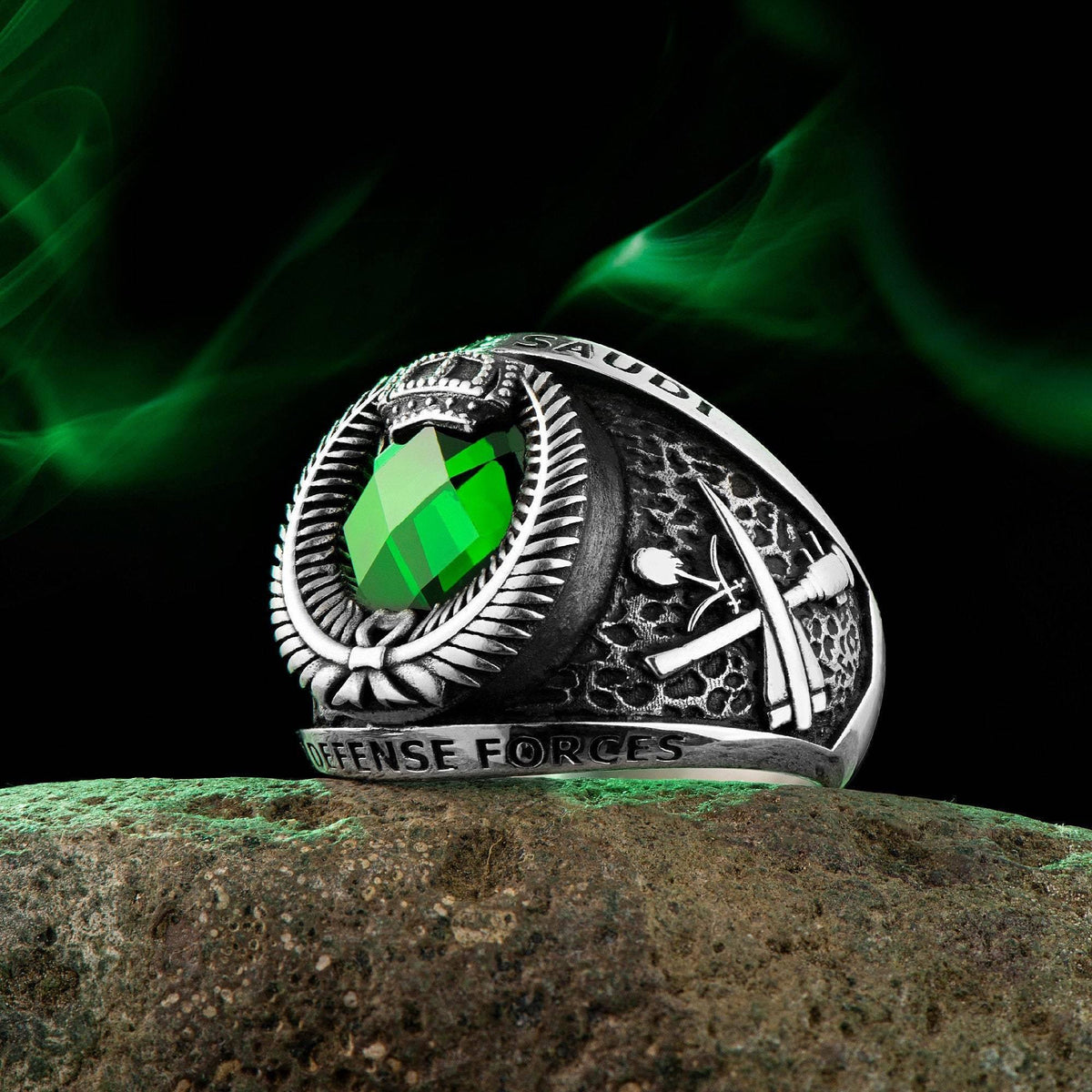 Saudi Arabia Air Defense Force Ring, 925 Sterling Silver Handmade Men